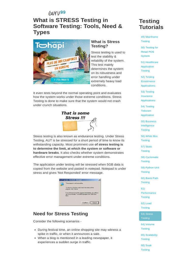 What Is STRESS Testing in Software Testing - Tools, Need & Types | PDF ...