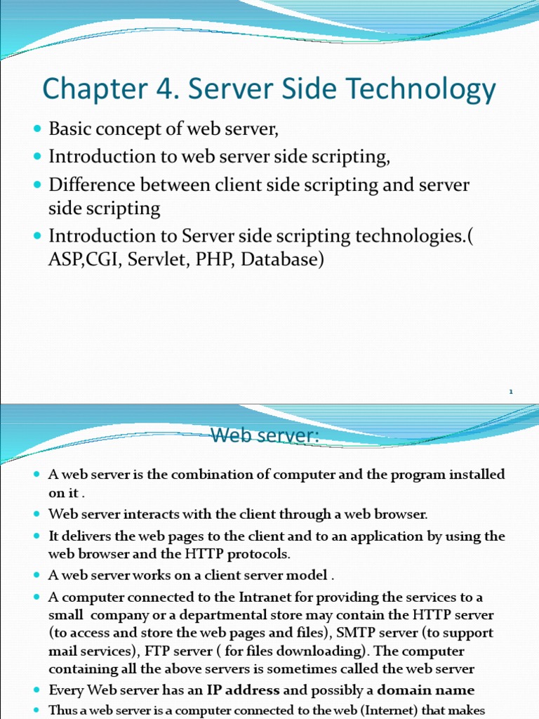 WT4 Server Side Technology | PDF | Dynamic Web Page | Web Server