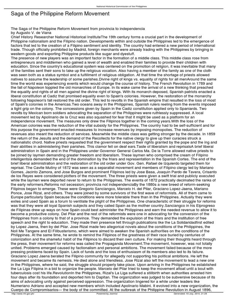 Philippine Reform Movement Overview | PDF | Philippines