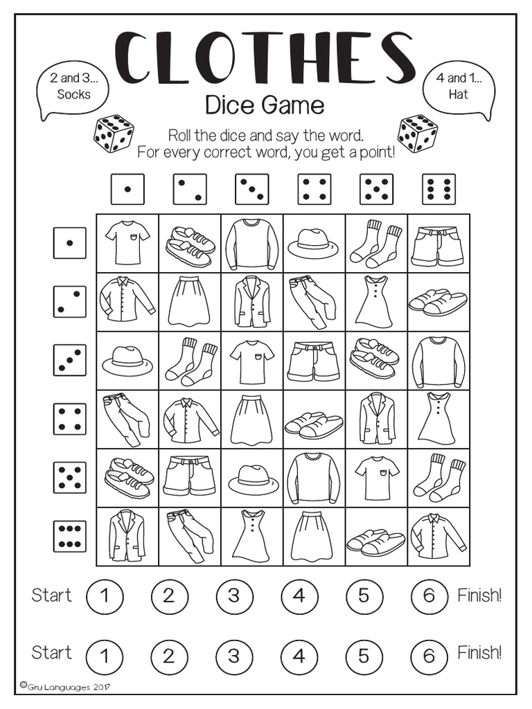 Clothes Dice Game | PDF