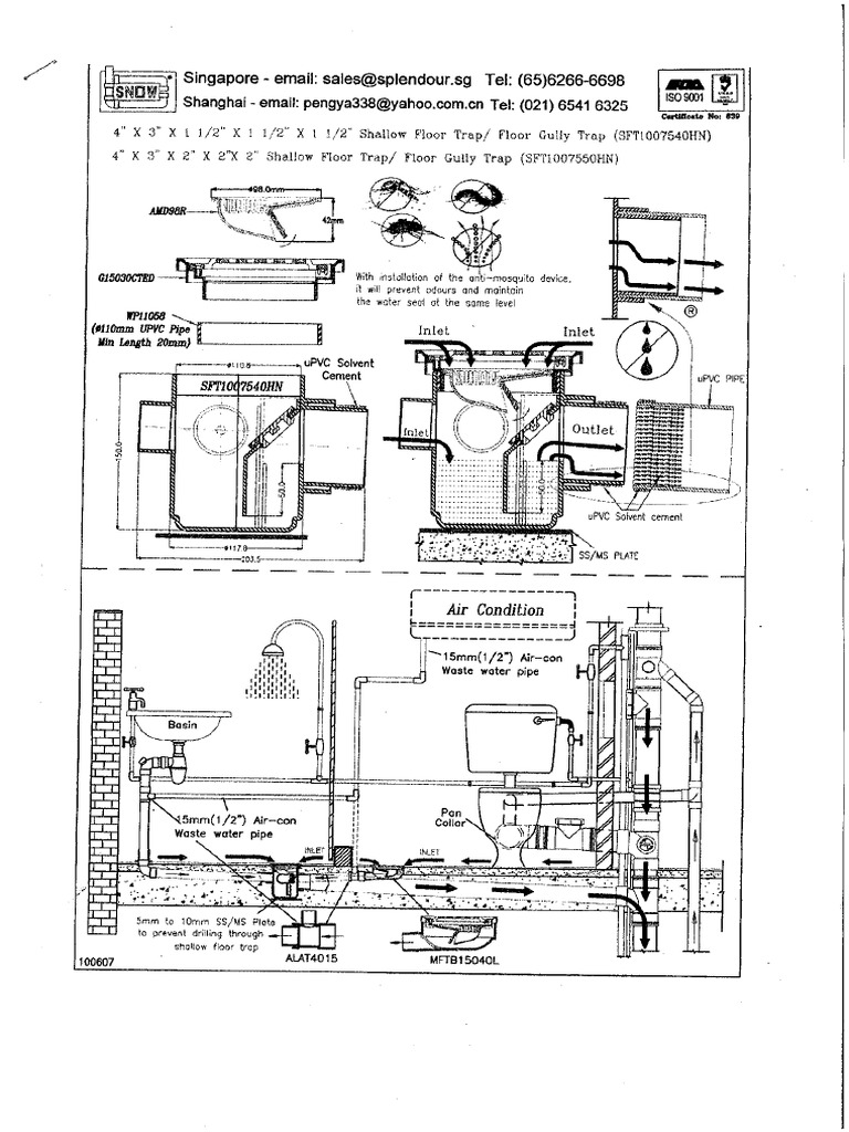 Shallow Floor Trap Details From Supplier PDF | PDF