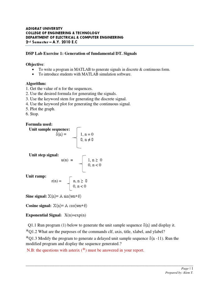Lab 1 | PDF | Complex Number | Exponential Function