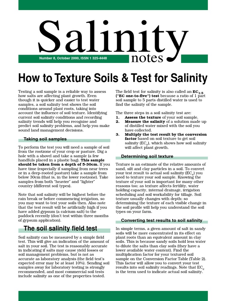 Texture Salinity | PDF | Soil | Salinity