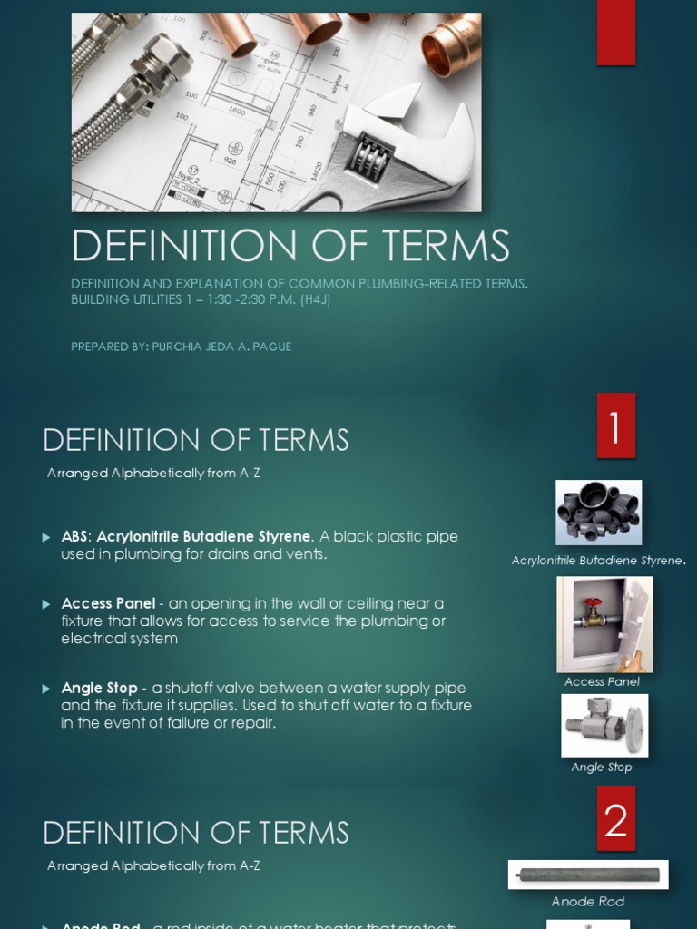 Plumbing Definition of Terms | PDF | Tap (Valve) | Toilet