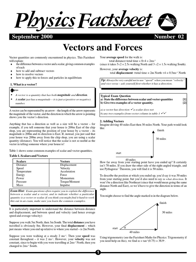 02 Vectors and Forces PDF | PDF | Euclidean Vector | Velocity