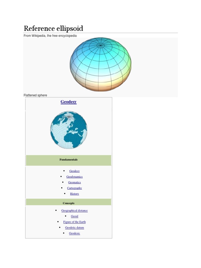Reference Ellipsoid | PDF | Geodesy | Latitude