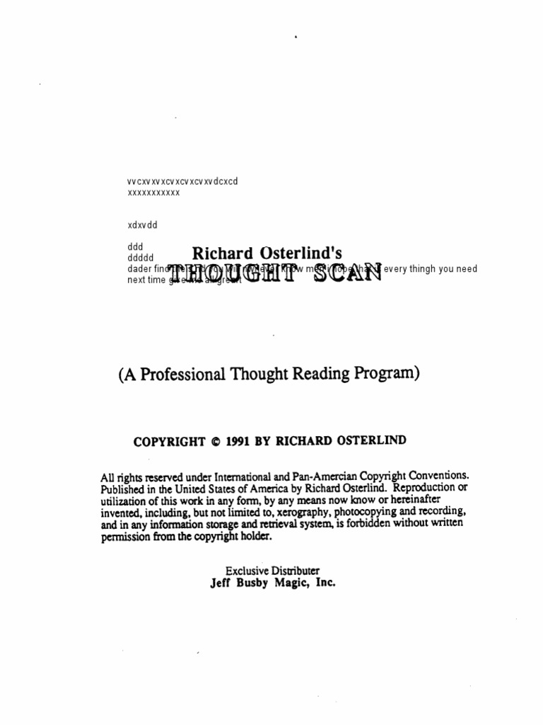 Richard Osterlind - Thought Scan1 | PDF
