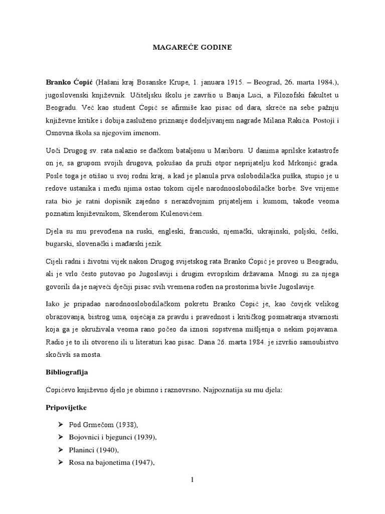 Magareće Godine | PDF