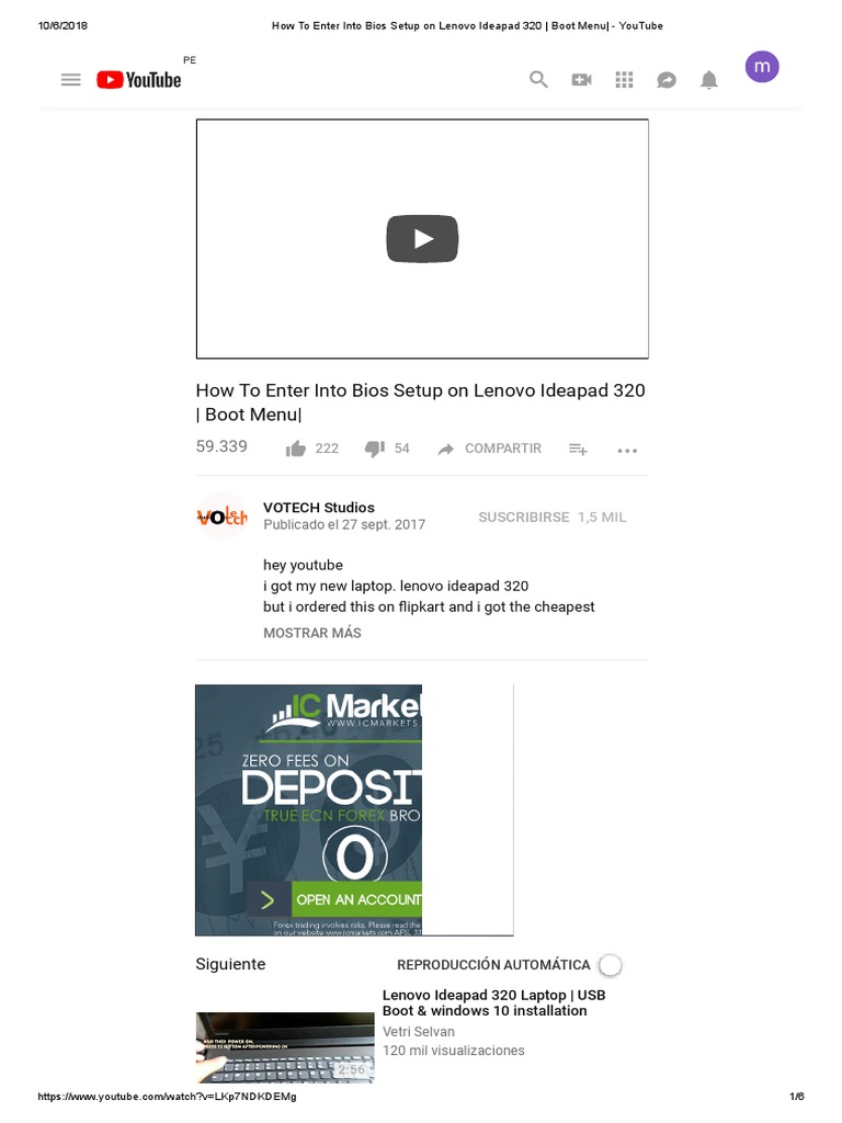 How To Enter Into Bios Setup On Lenovo Ideapad 320 - Boot Menu | PDF ...
