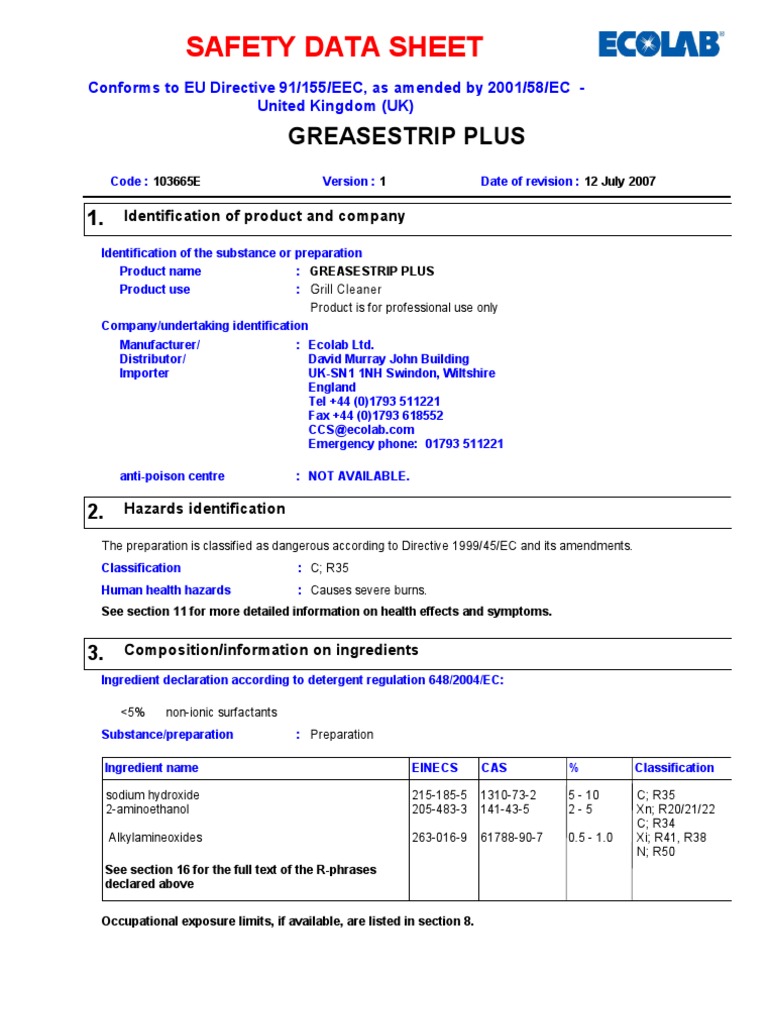 Grease Strip Plus | Download Free PDF | Toxicity | Waste Management