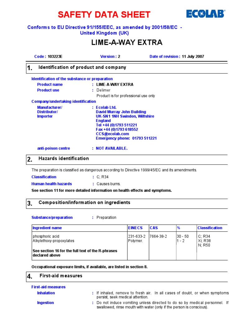 Lime A Way Extra | PDF | Personal Protective Equipment | Waste Management