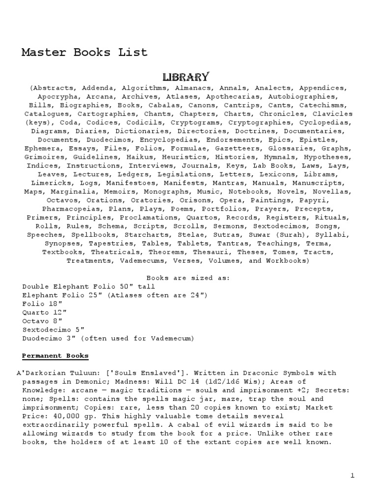 Master Books List | PDF | Books
