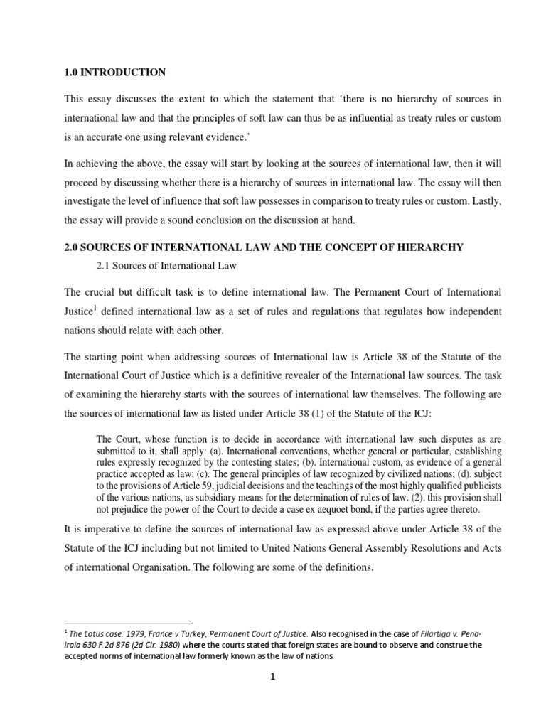 International Law: Hierarchy of Sources | Download Free PDF ...