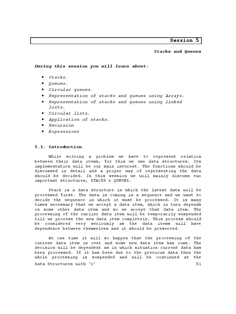 Stacks and Queues | PDF | Queue (Abstract Data Type) | Subroutine