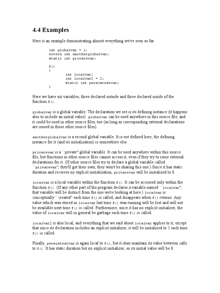 4 4 Examples | Download Free PDF | Variable (Computer Science) | Subroutine