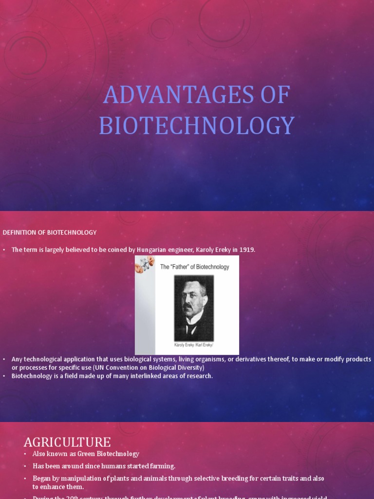 Advantages of Biotechnology | PDF