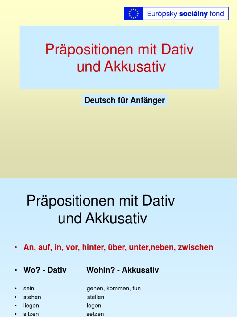 Prapositionen Mit D. Und A. | PDF