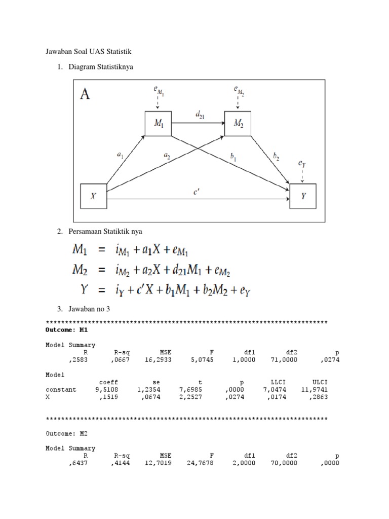 Jawaban Soal UAS Statistik | PDF | Metode & Bahan Ajar | Teknologi & Rekayasa