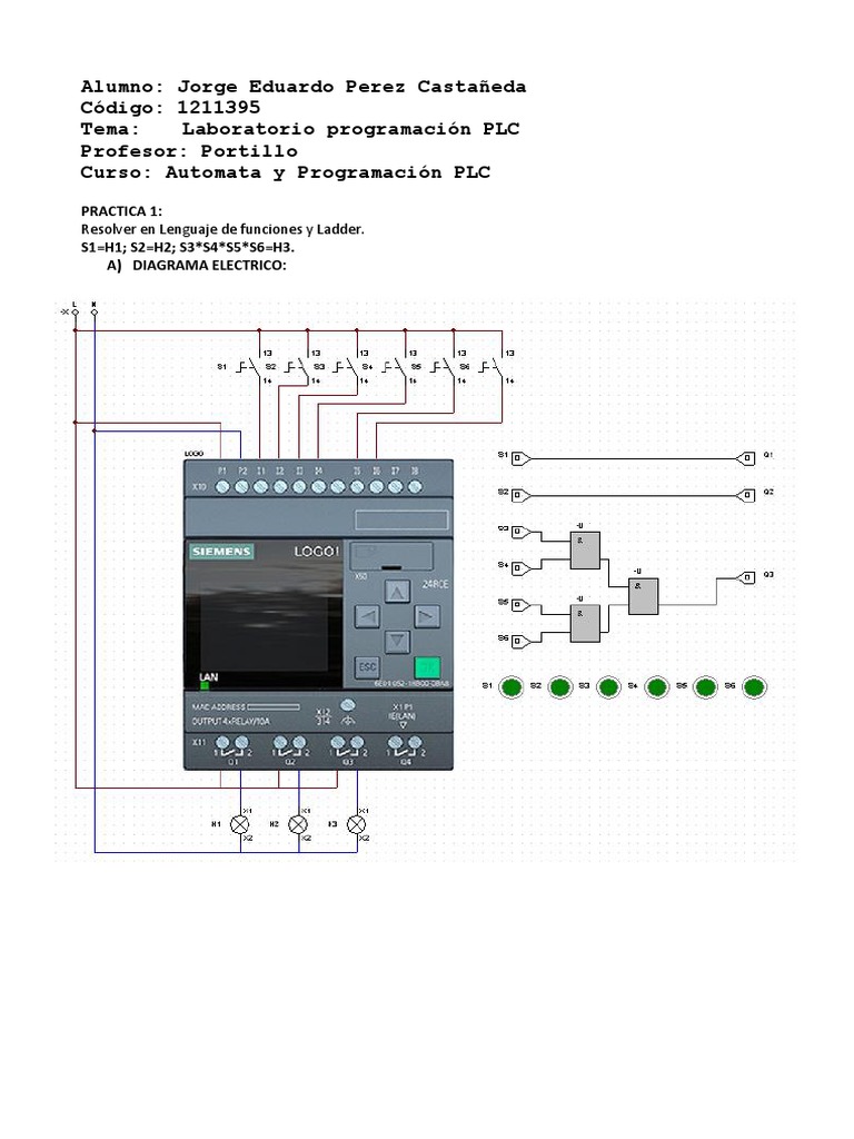 Practica PLC Taller 1 | Descargar gratis PDF | Ingenieria Eléctrica ...