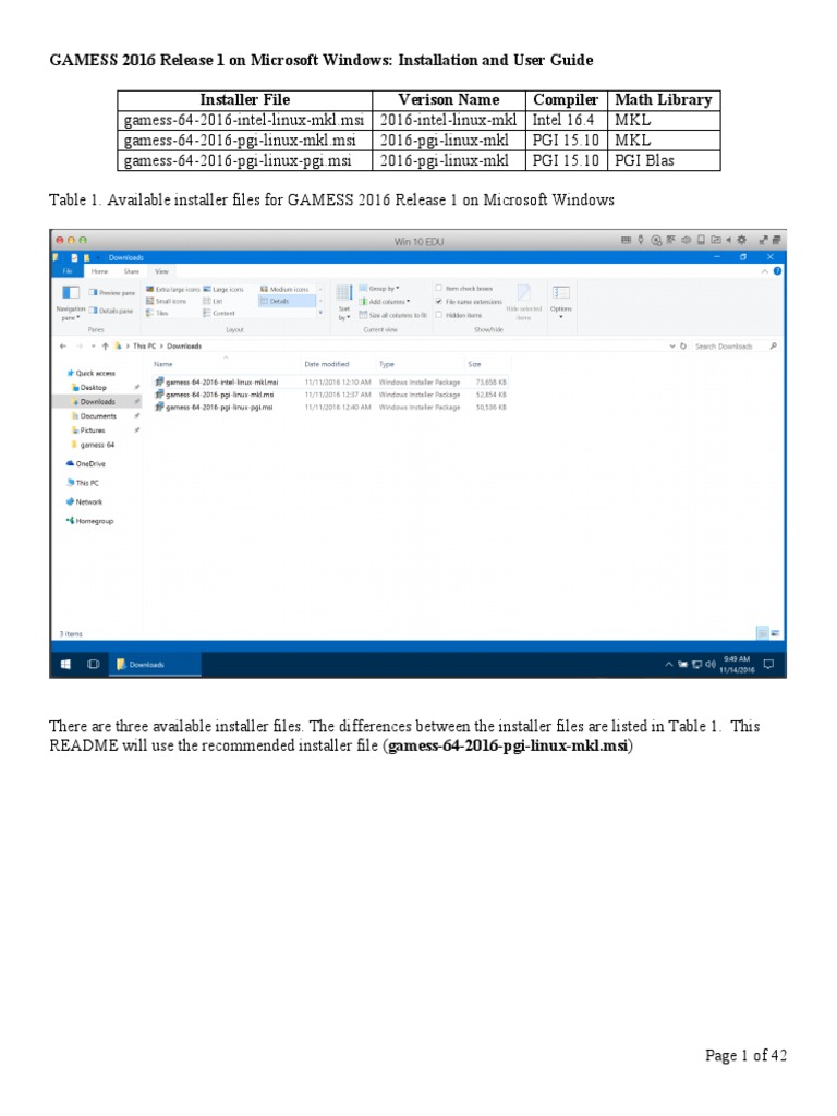 GAMESS Windows 64 Bit README THEN README AGAIN PDF | PDF | Double Click | Installation (Computer ...