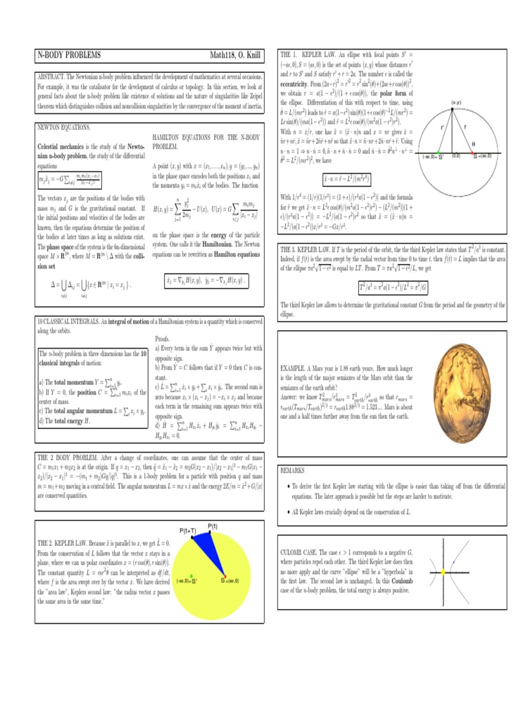 N-Body Problems Math118, O. Knill: J I J I I J 3 | PDF | Orbit ...