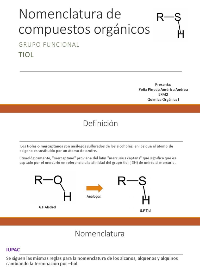 Grupo Funcional Tiol | Tiol | Compuestos de carbono