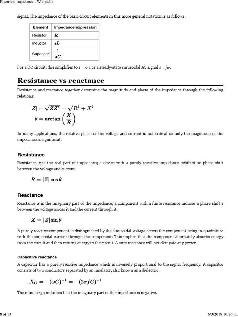 Resistance Vs Reactance | PDF | Electrical Impedance | Inductor