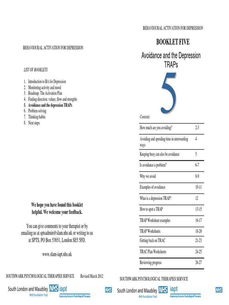 80 5. Avoidance TRAP TRAC Booklet PDF | PDF | Coping (Psychology) | Habits