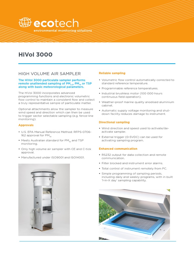 HiVol 3000 | PDF | Particulates | Sampling (Statistics)