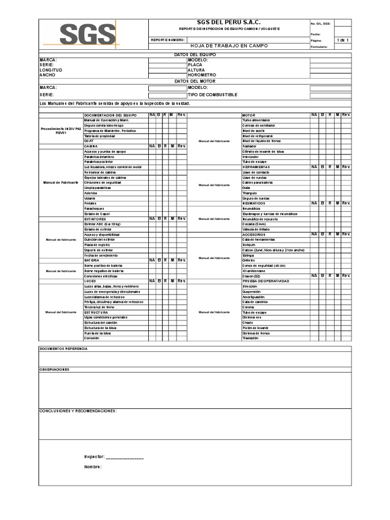 INDIV P 42 01 (Check List Volquete) | PDF | Neumático | Vehículos