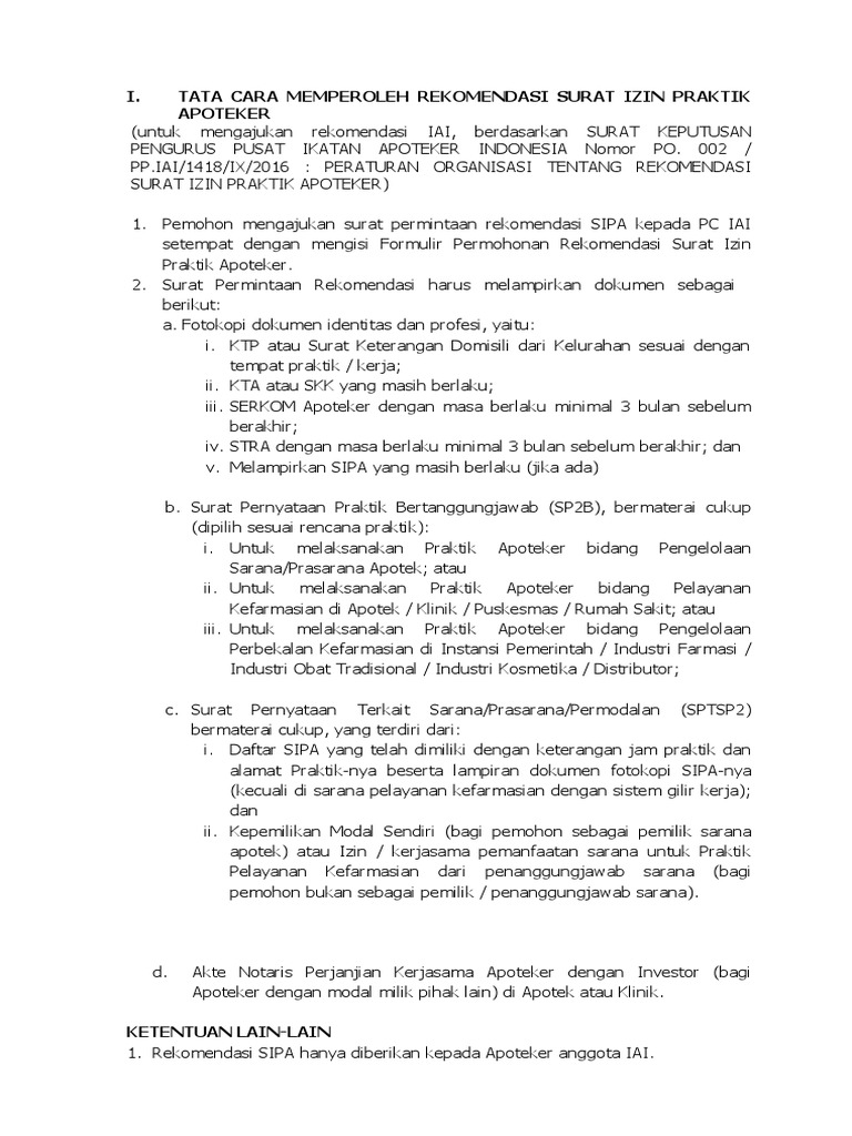 Form Dan Tata Cara Pengajuan Rekom Dan SIPA Terbaru 2017 | PDF