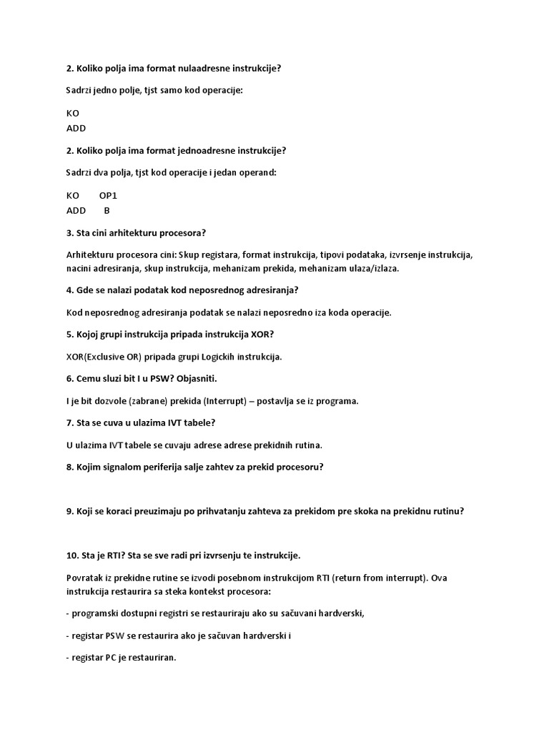 Teorija Arhitektura Racunara | PDF