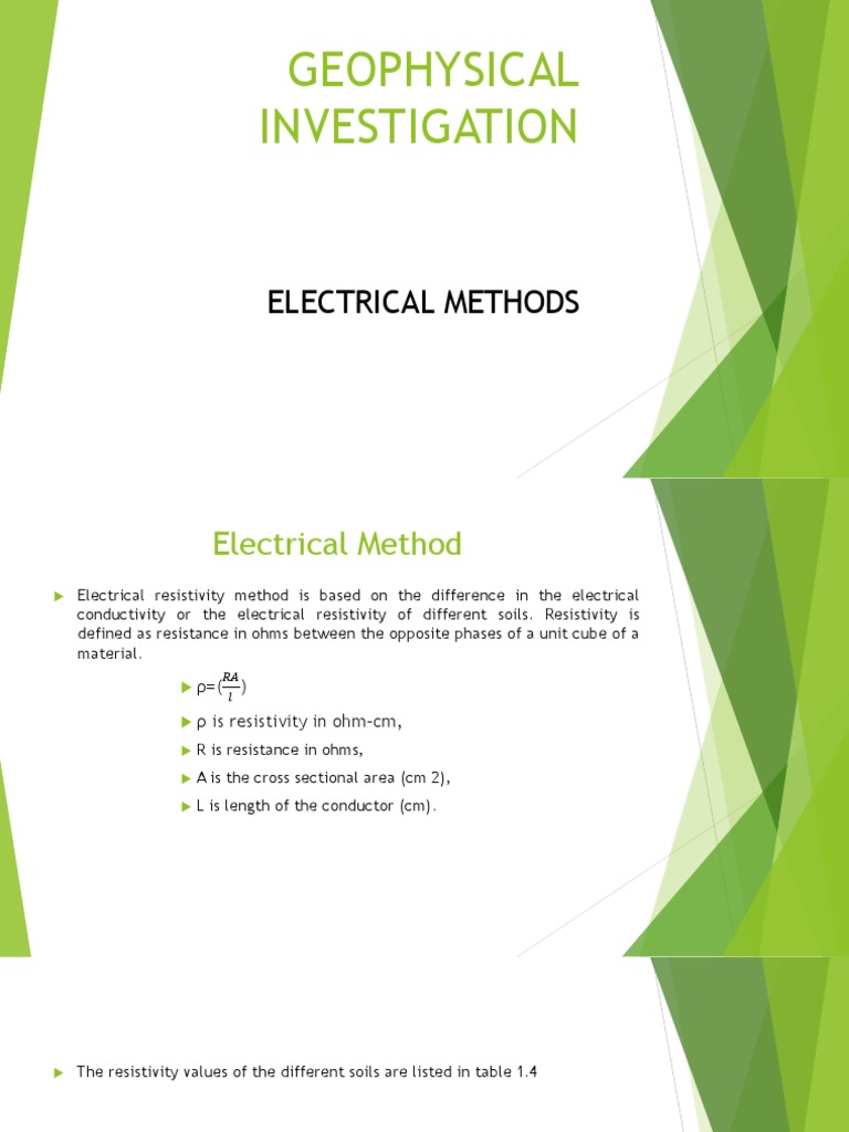 Electrical Resistivity Methods in Geophysics | PDF | Electrical ...