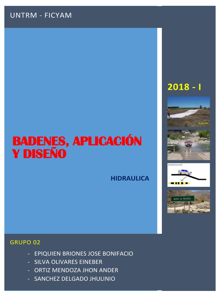 Diseño de Badenes | PDF | Hidráulica | Descarga (hidrología)