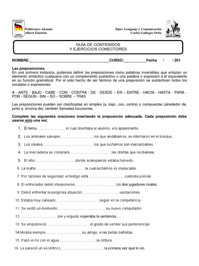 Guía CONECTORES | PDF | Oración (Lingüística) | Adverbio