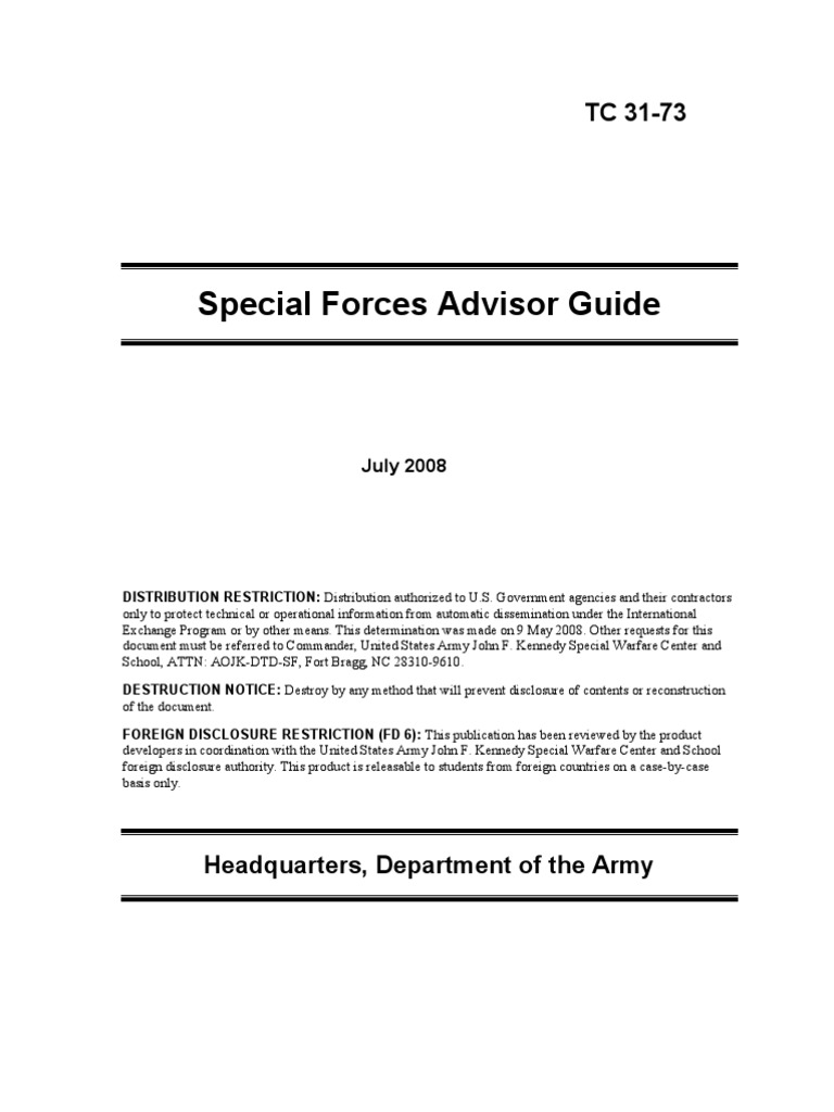 US Special Forces Advisor Guide | PDF | Special Forces (United States ...