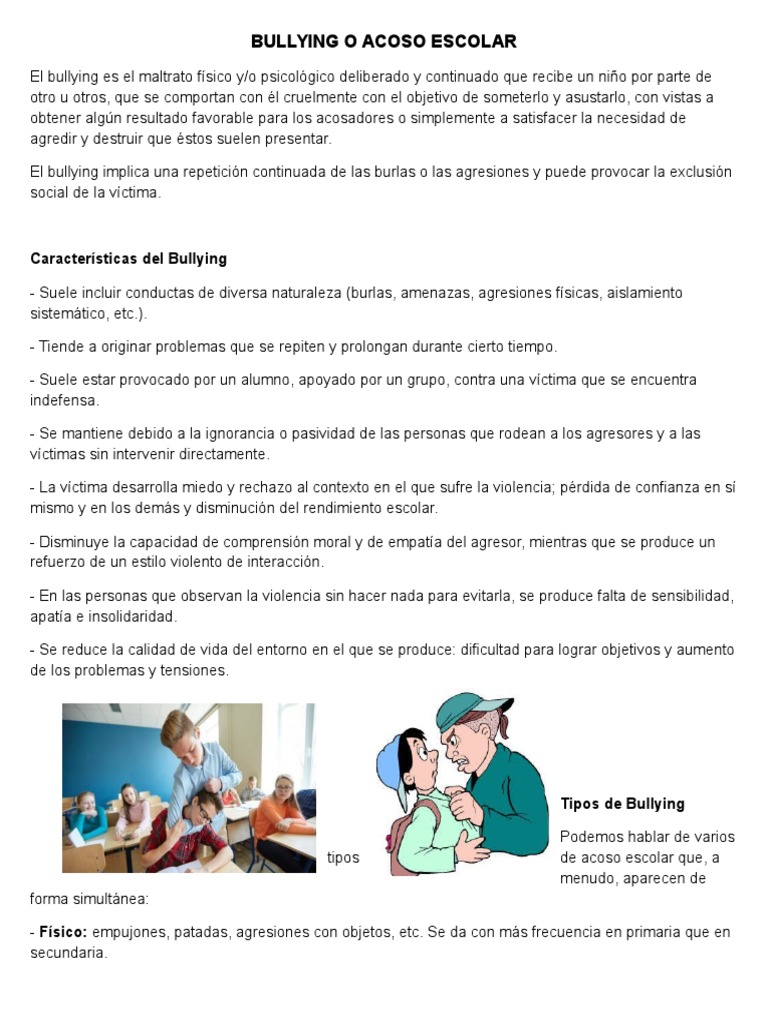 Bullying o Acoso Escolar | PDF | Violencia | Sicología