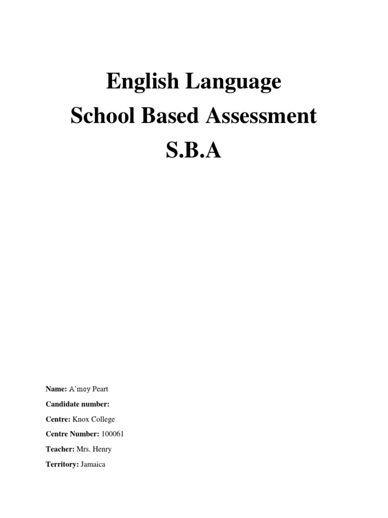 English Language Sba PART 2 | PDF