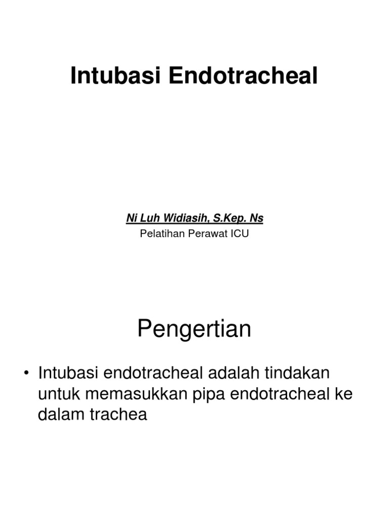 Intubasi Endotracheal | PDF