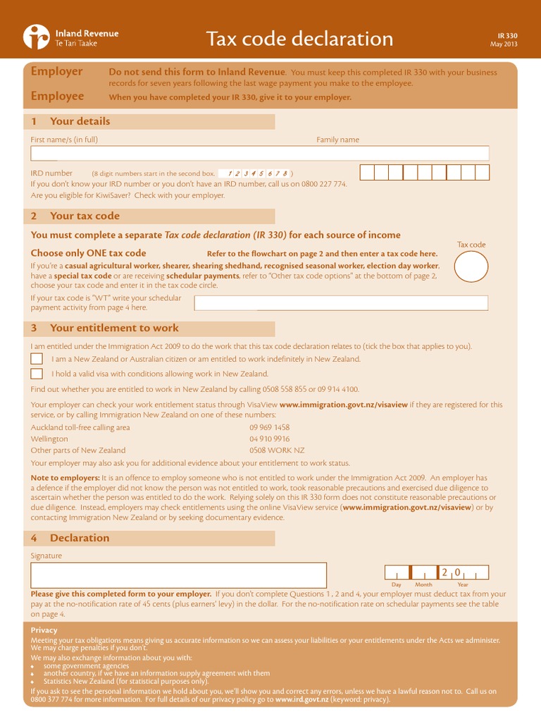 Tax Code Declaration: Employer Employee | PDF | Student Loan | Taxes