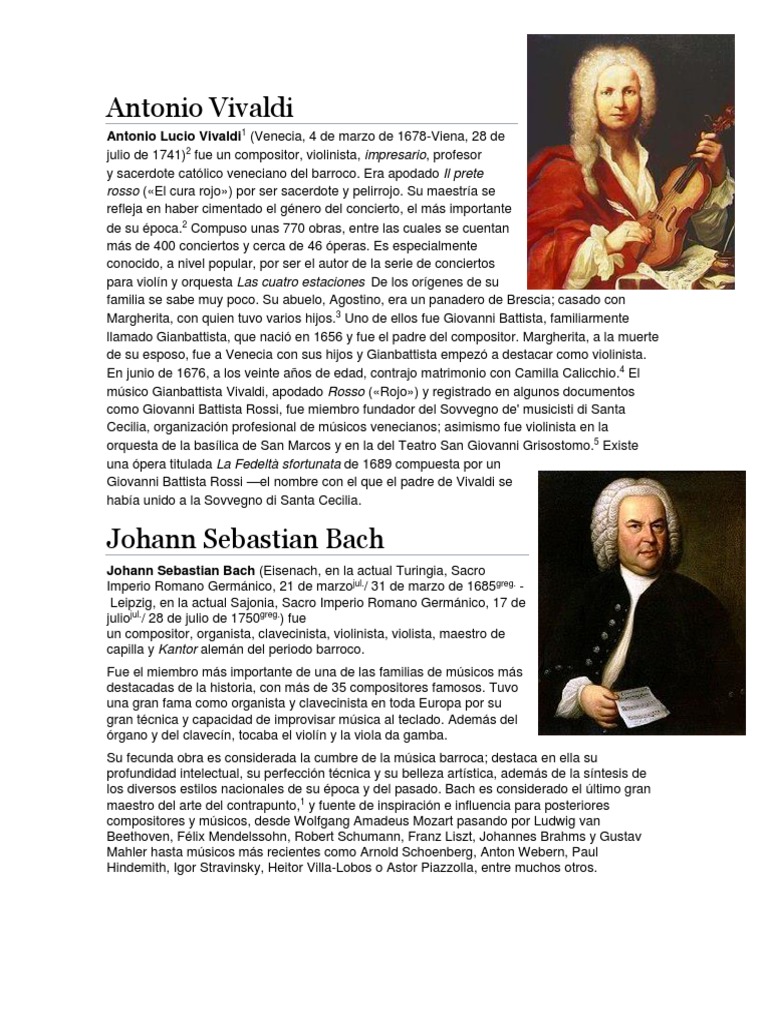 Mozart Beethoven Bach Vivaldi | PDF | Wolfgang Amadeus Mozart ...
