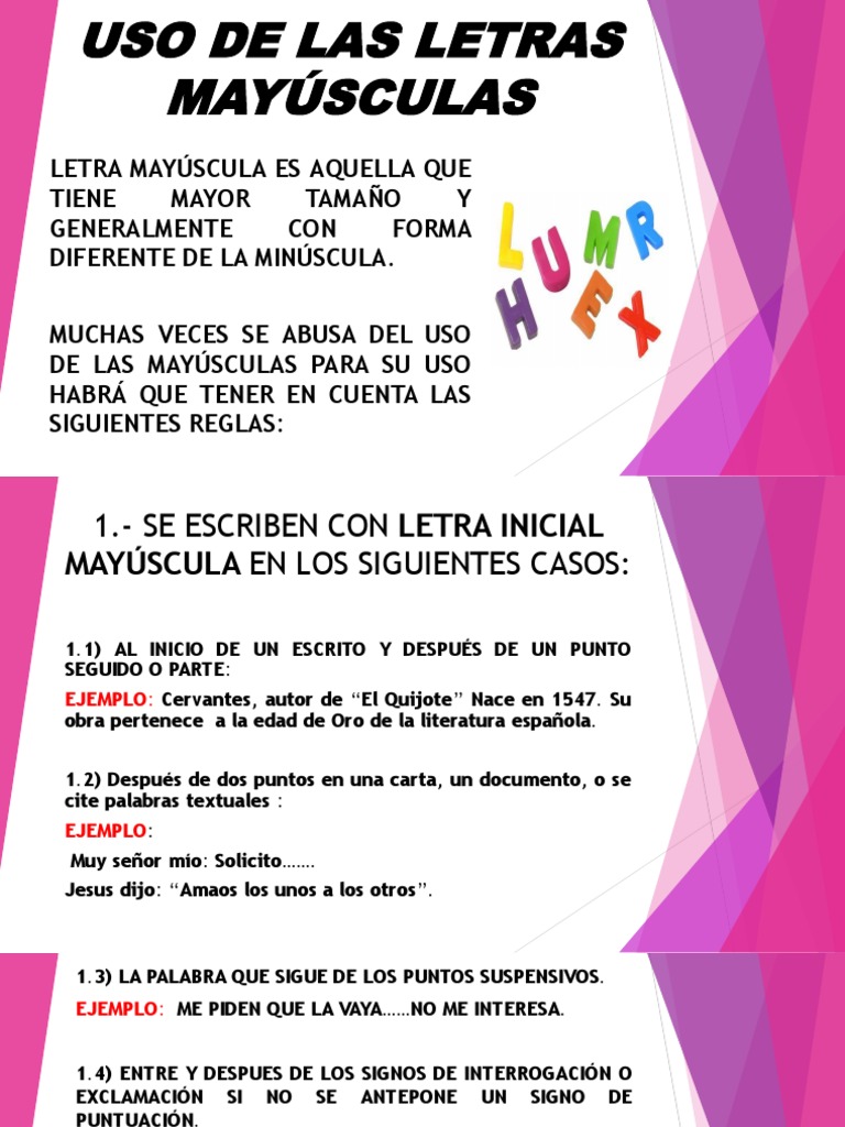 Uso de las Letras Mayúsculas: Ejemplos y Reglas | PDF