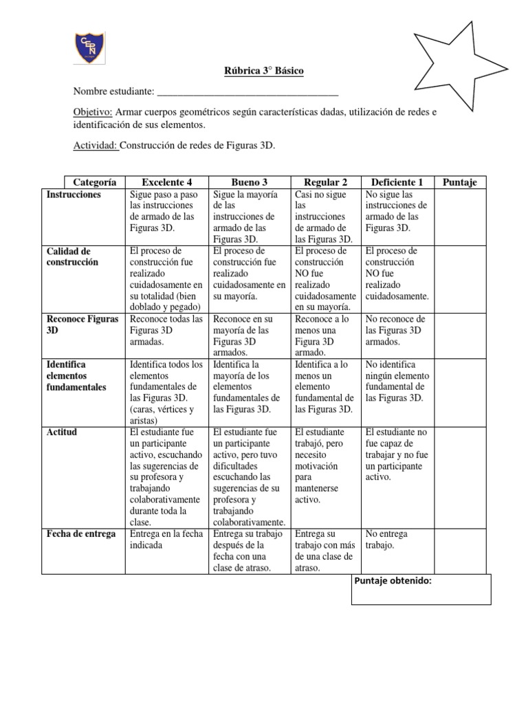 Rúbrica para Construcción de Figuras 3D | PDF