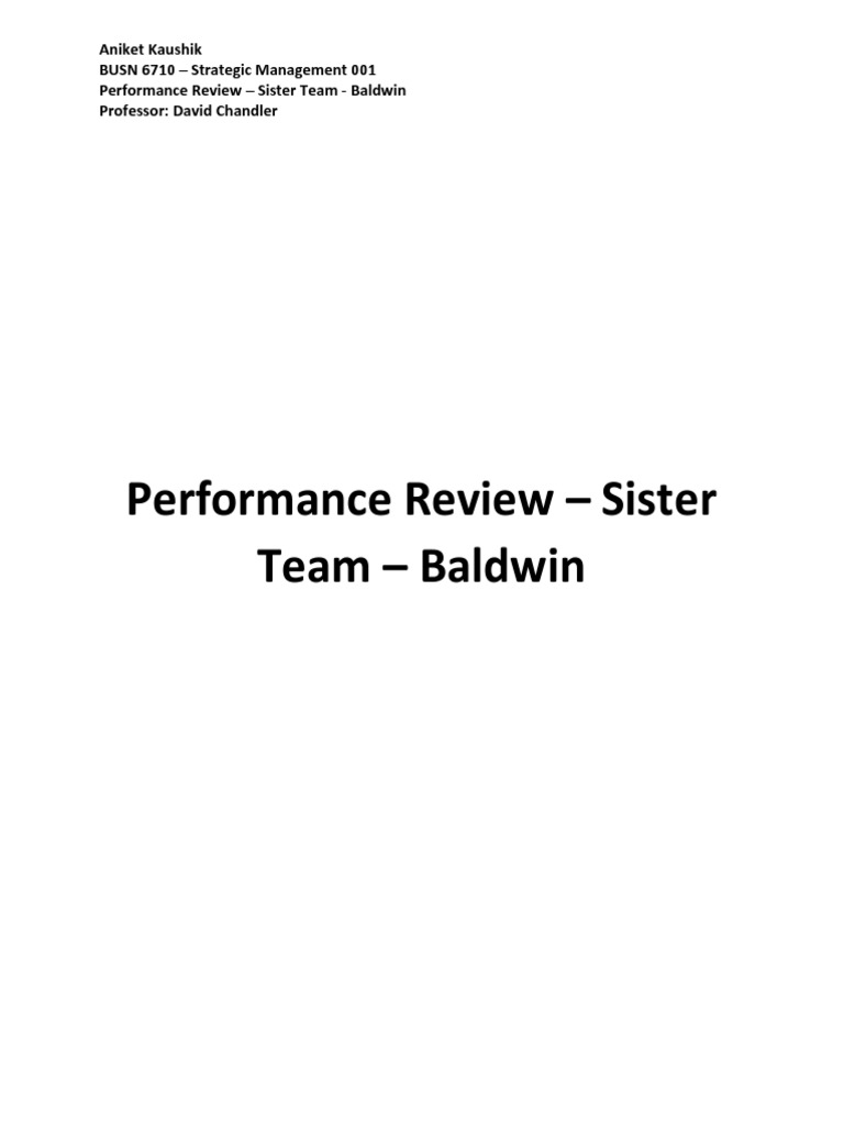 Sister Performance Review | PDF