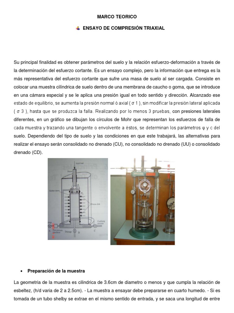 Ensayo Triaxial Pdf Presión Deformación Mecánica