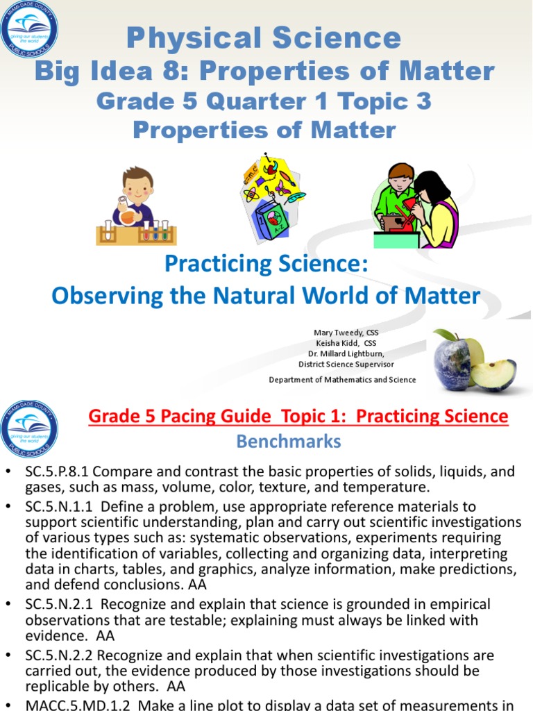 Gr. 5 Big Idea 8 Properties of Matter | PDF | Matter | Gases