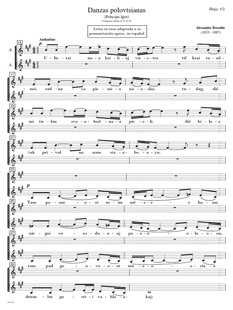 Danzas Polovtsianas (C015 Al C045) (270x191) | PDF