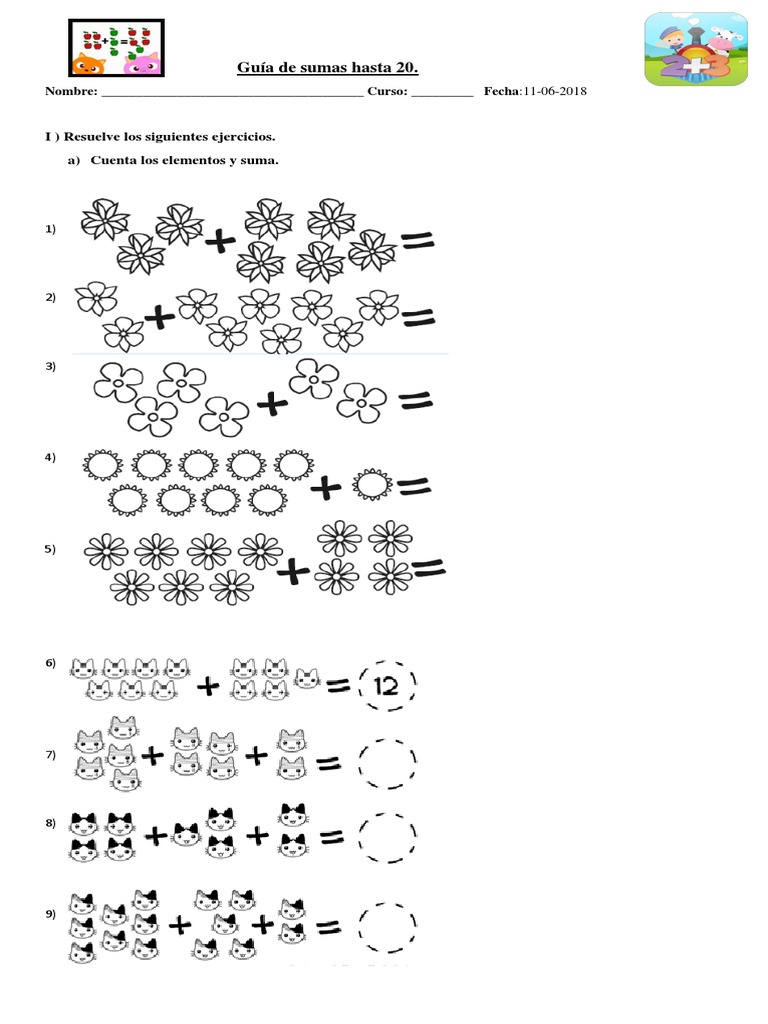 Guía de Sumas Hasta 20