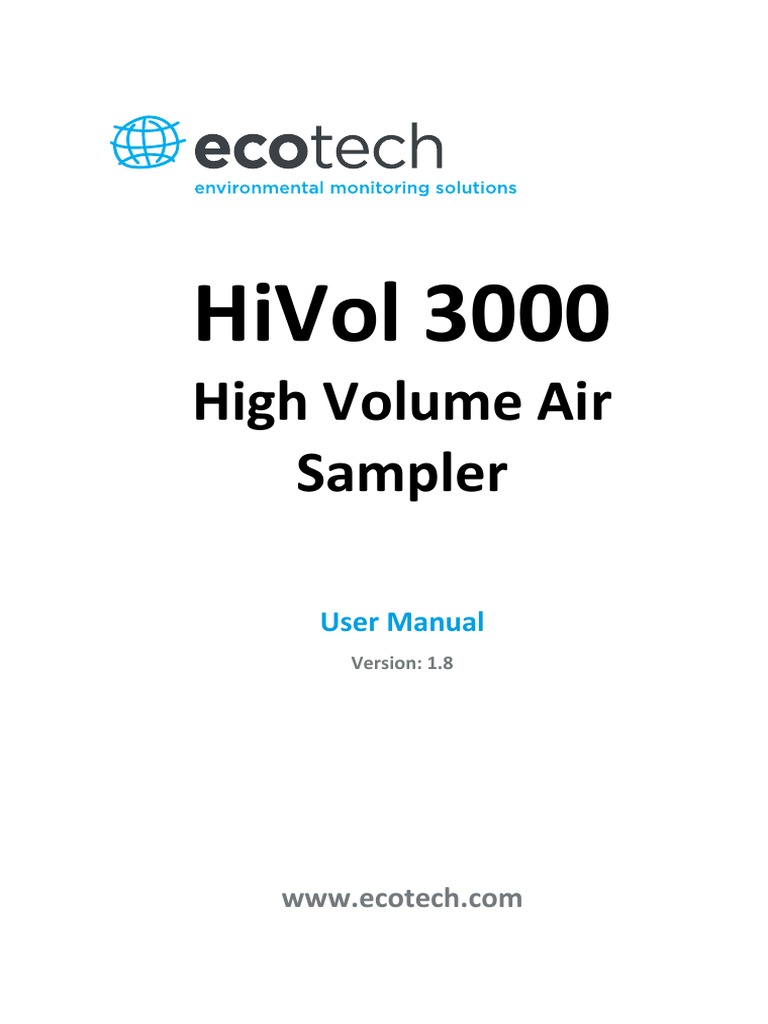 HiVol 3000 Manual | PDF | Particulates | Air Pollution