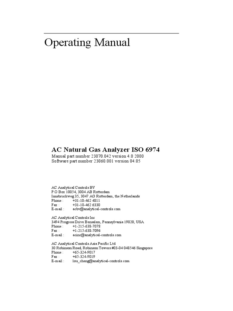 NGA ISO 6974 Manual | PDF | Gas Chromatography | Dos